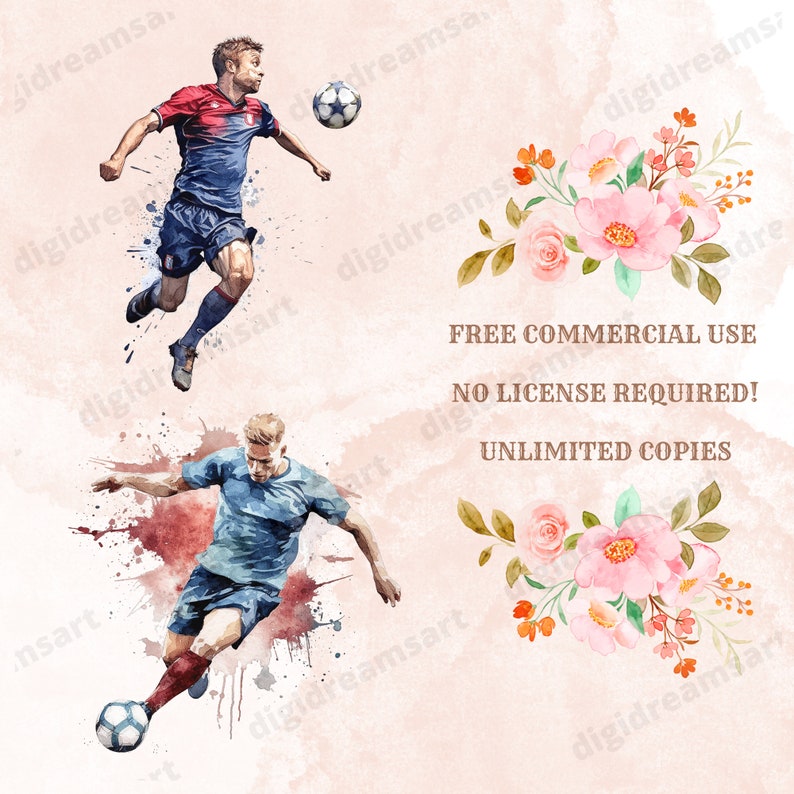 Soccer Clipart Bundle Transparent PNG Collection, Digital Prints ...