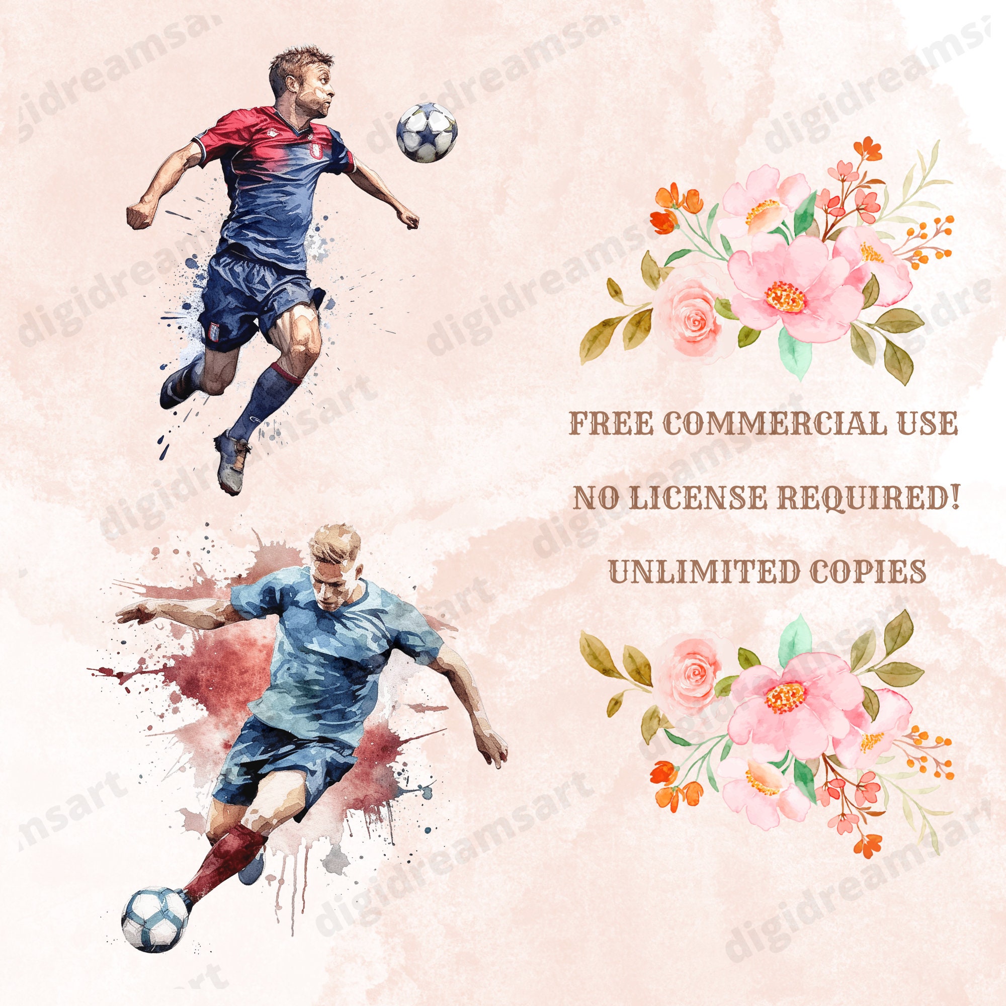 Soccer Clipart Bundle Transparent PNG Collection, Digital Prints ...