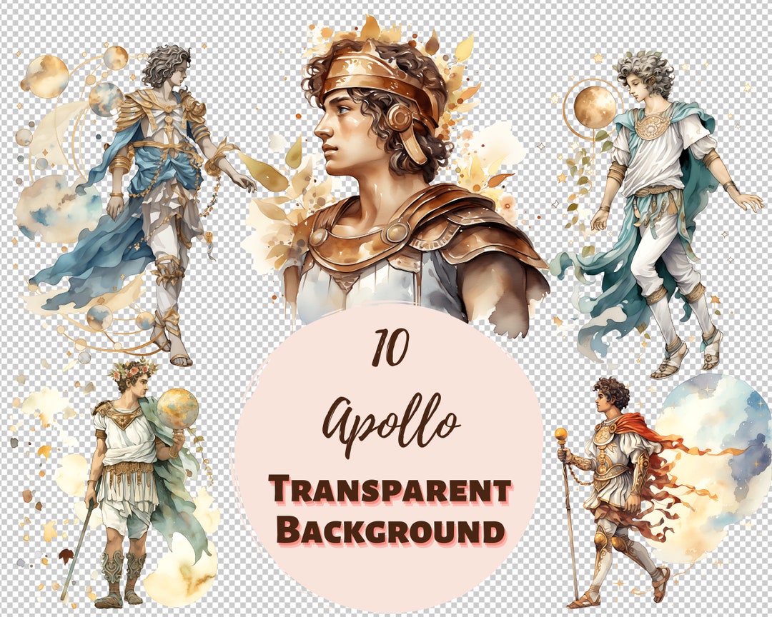Apollo Design Bundle PNG Transparent Clipart Collection, Watercolor ...