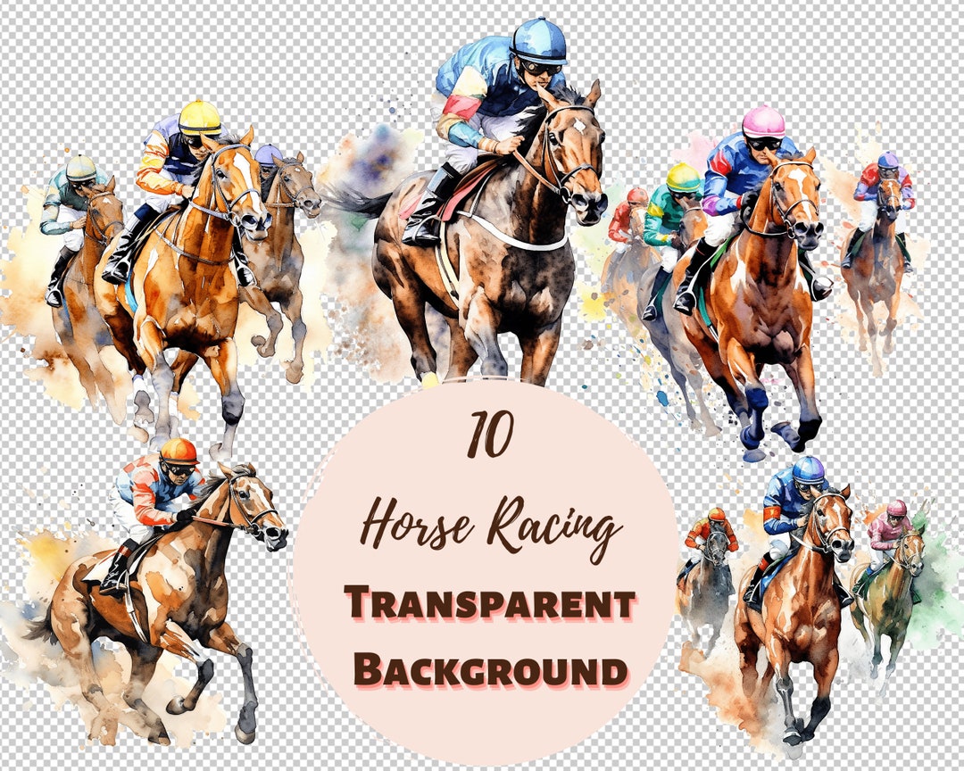 Horse Racing, Horse Clipart Bundle Transparent PNG Collection, Digital ...