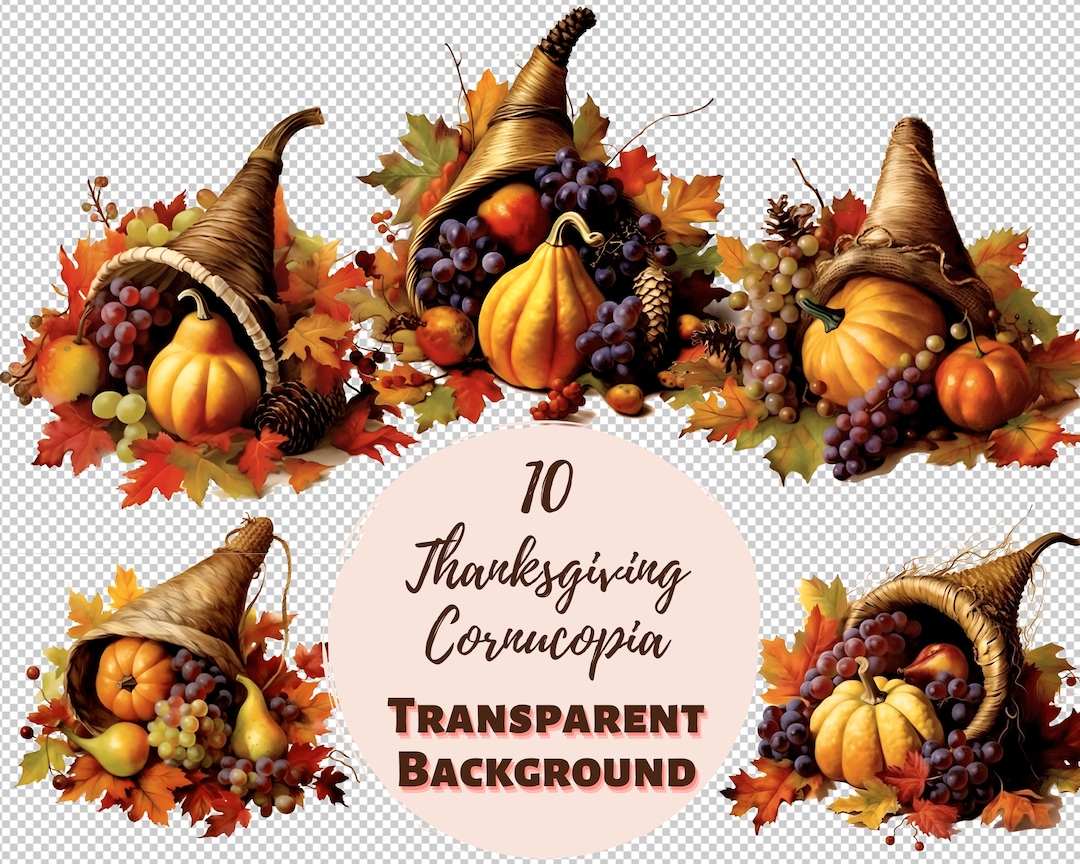 Thanksgiving Cornucopia Design Bundle - PNG Transparent Clipart ...