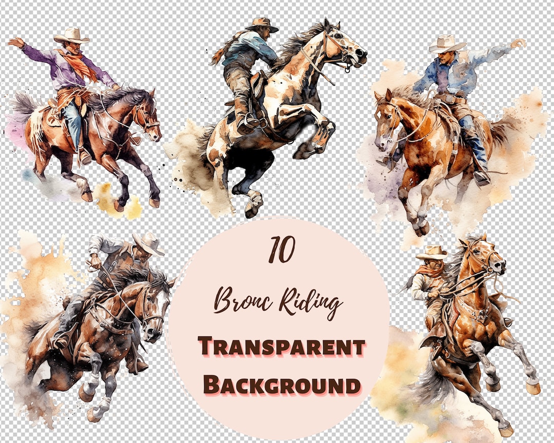 Bronc Riding, Rodeo Cowboys Clipart Bundle Transparent PNG Collection ...