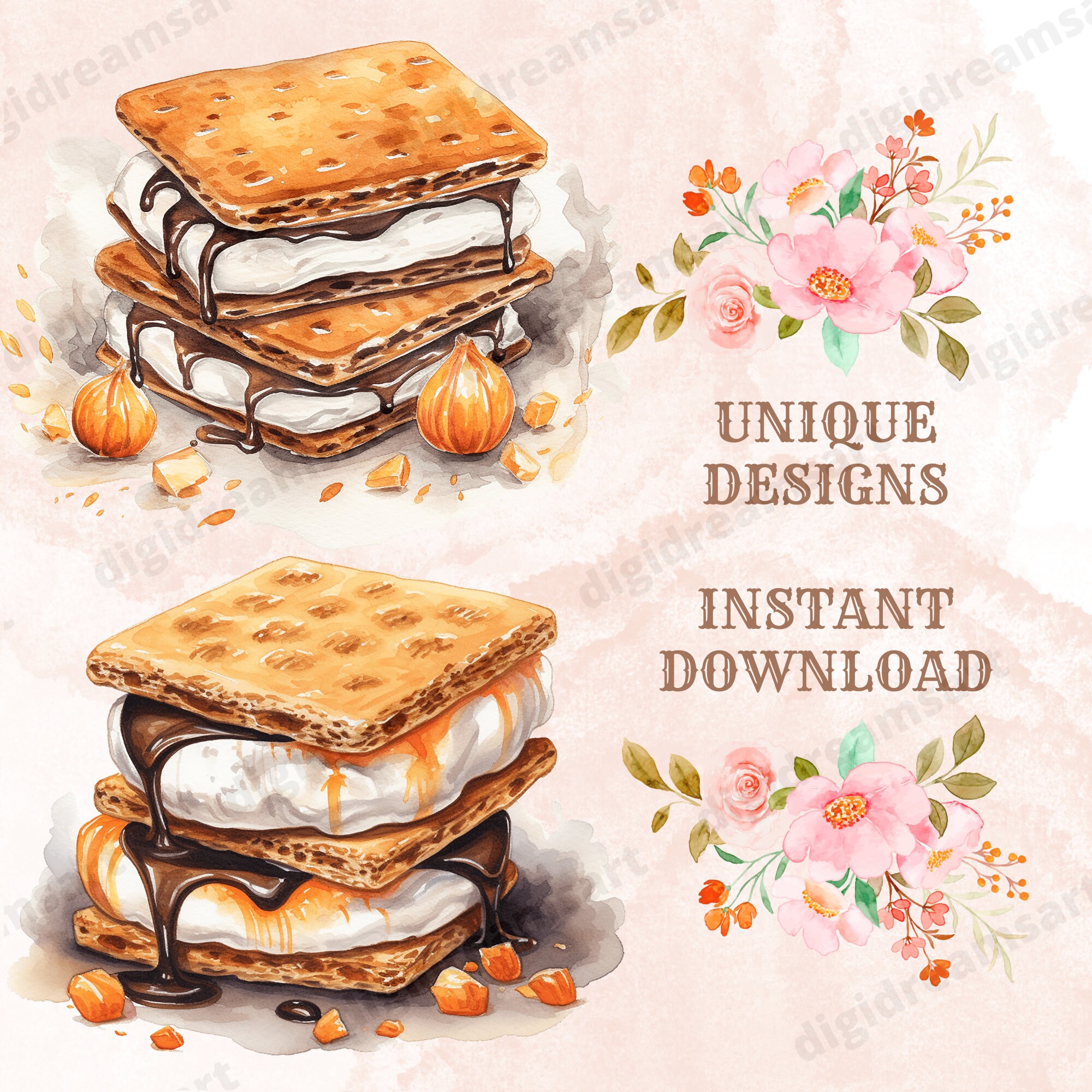 Halloween S'mores Clipart Bundle Transparent PNG - Etsy