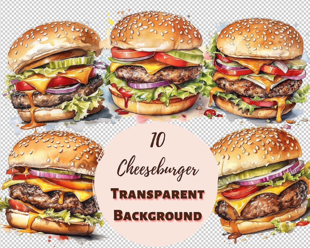 Cheeseburger Design Bundle - PNG Transparent Clipart Collection ...