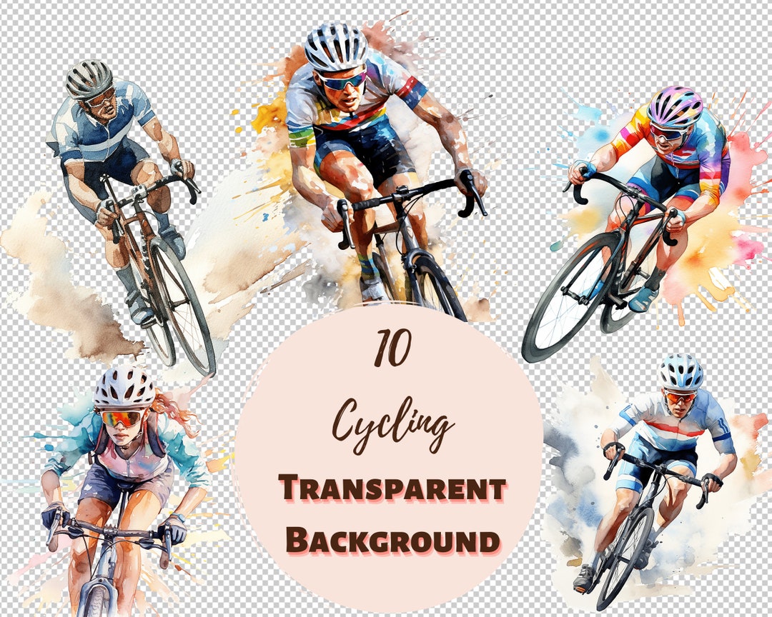 Cycling Clipart Bundle - Transparent PNG Collection, Digital Prints ...