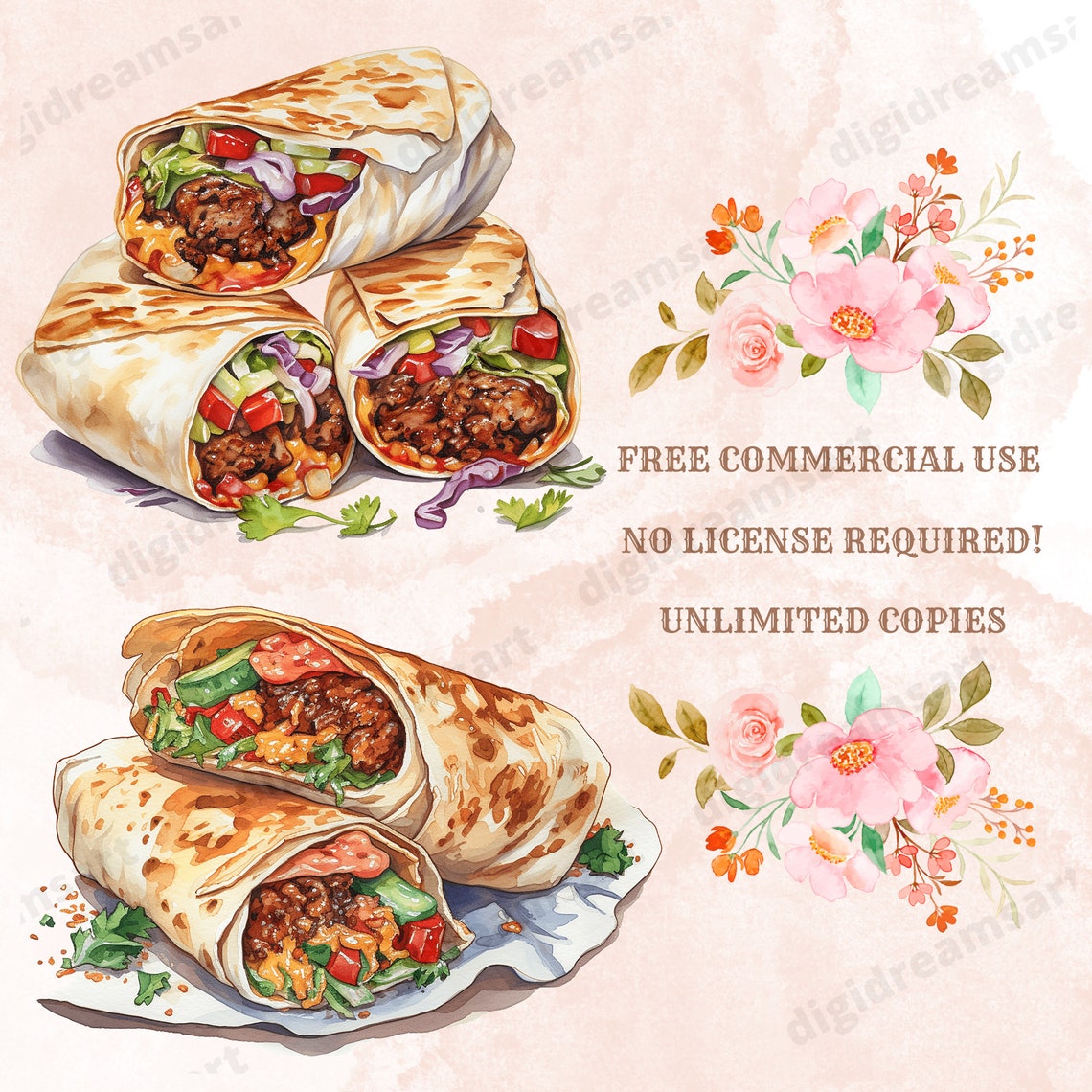 Burritos Design Bundle PNG Transparent Clipart Collection - Etsy