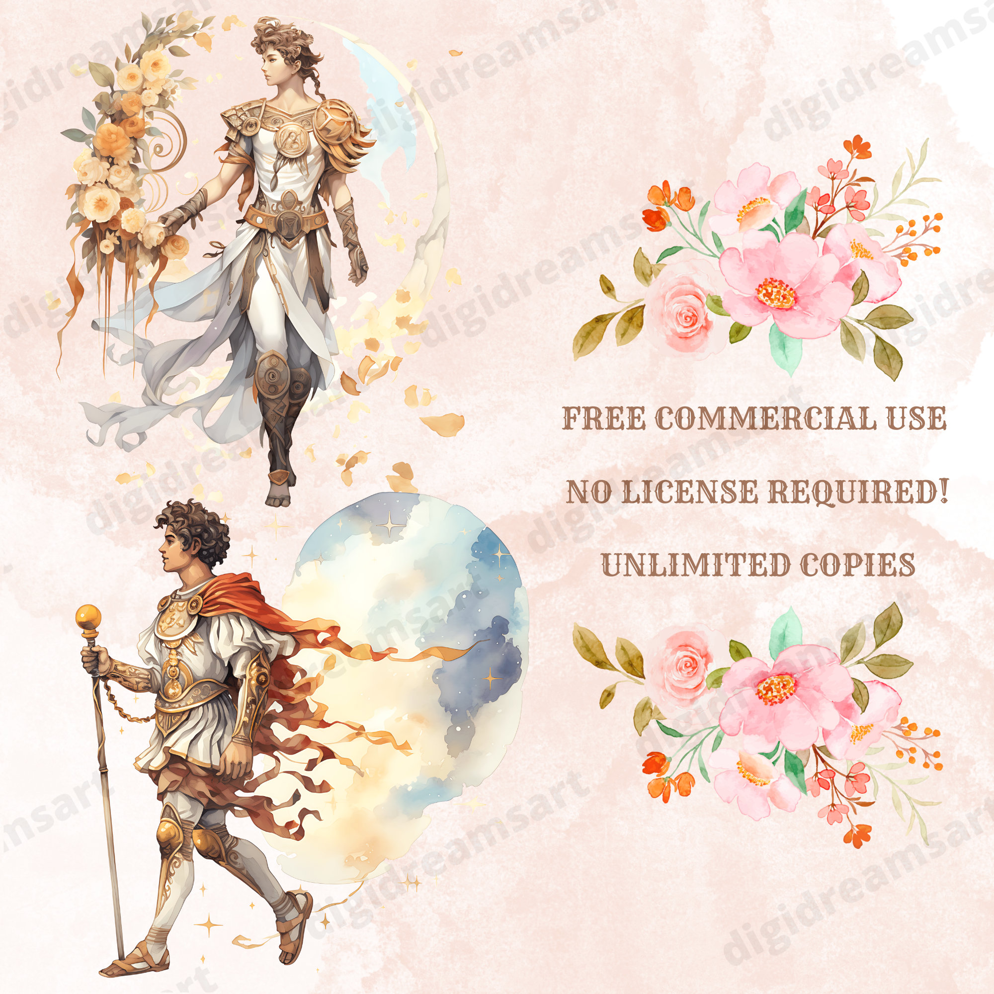 Apollo Design Bundle - PNG Transparent Clipart Collection, Watercolor ...
