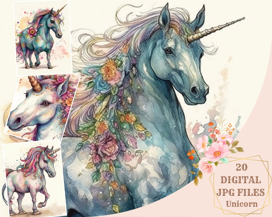 Unicorn Design Bundle: Enchanting Clipart, Digital Prints, and T-shirt ...