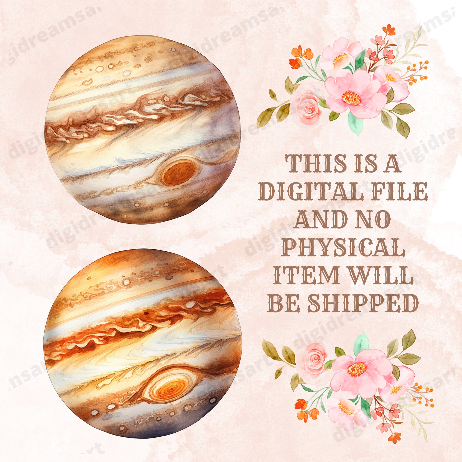 Planet Jupiter Clipart Bundle Transparent PNG Collection, Digital ...