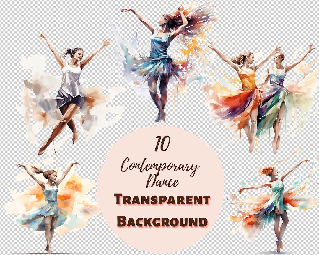 Contemporary Dance Clipart Bundle - Transparent PNG Collection, Digital ...