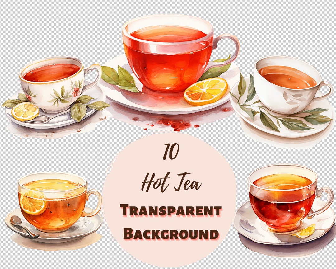 Hot Tea Design Bundle PNG Transparent Clipart Collection, Watercolor ...