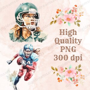 Womens American Football Clipart Bundle- Transparent PNG Collection ...