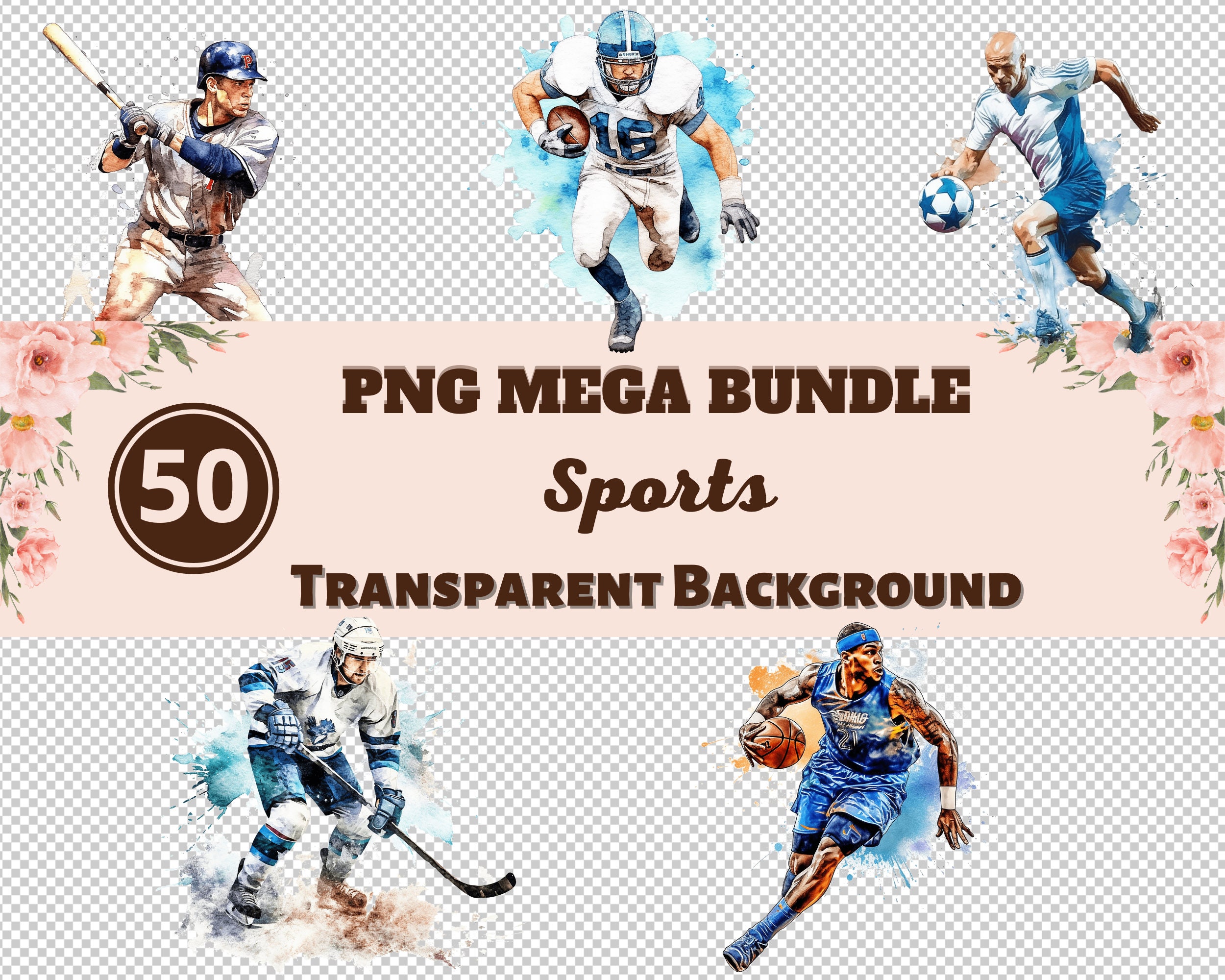 Sports Mega Bundle 50 PNG Clipart Images Transparent PNG - Etsy