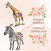 Safari Animals Clipart Bundle Transparent PNG Collection, Digital ...