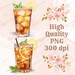 Iced Tea Design Bundle PNG Transparent Clipart Collection, Watercolor ...