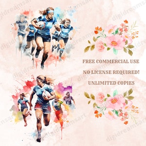Women's Rugby Clipart Bundle - Transparent PNG Collection, Digital ...