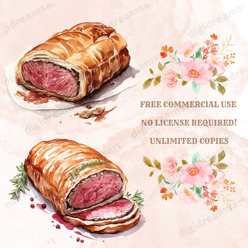 Beef Wellington Clipart Bundle Transparent PNG Collection - Etsy