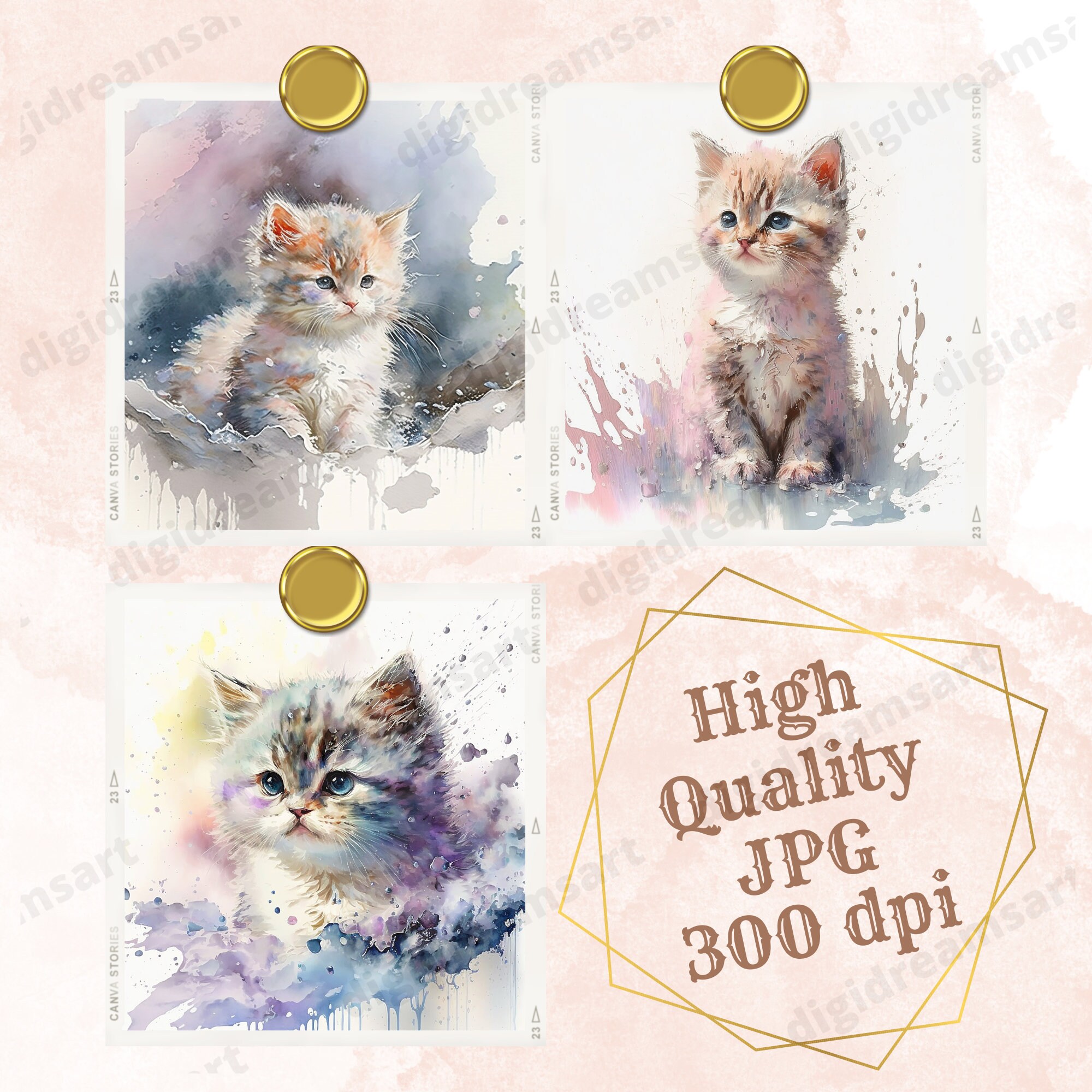 Purr-fect Your Creativity With Cute Kitten Bundle Digital Prints ...