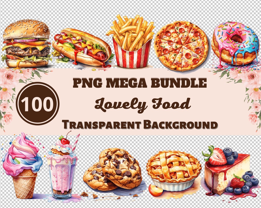 Lovely Food Mega Bundle 100 PNG Clipart - Transparent PNG Collection ...