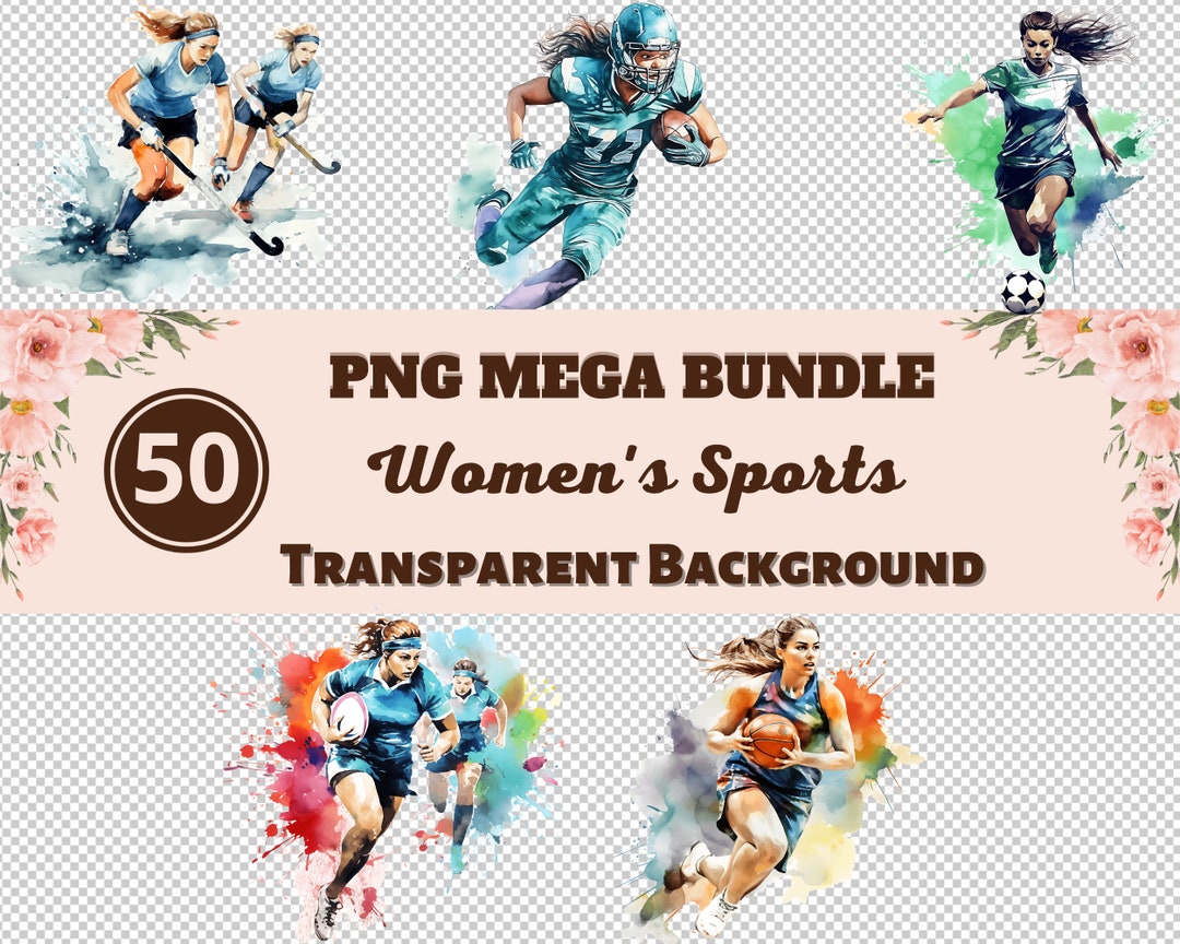 Women's Sports Mega Bundle 50 PNG Clipart Transparent PNG Collection ...