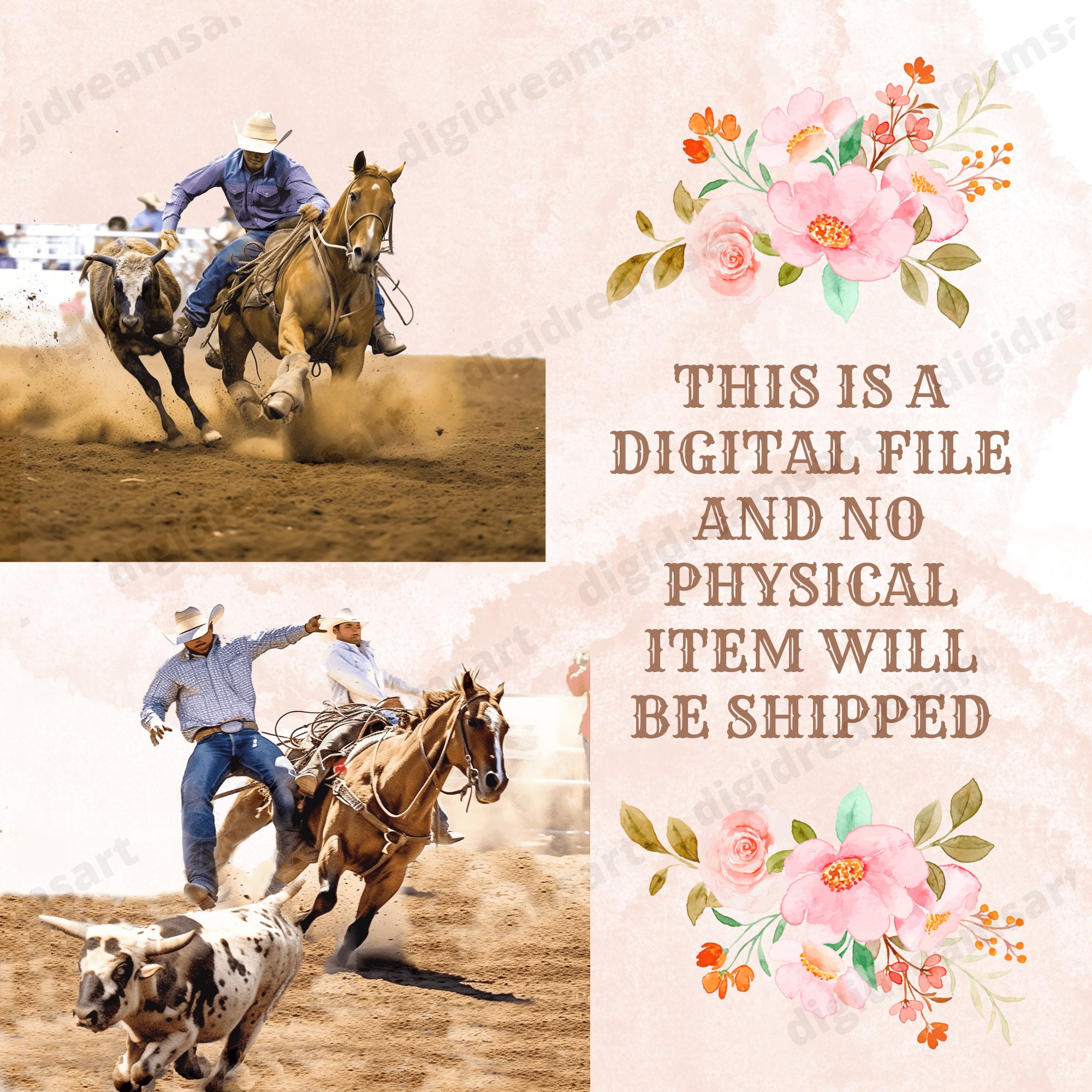 Steer Wrestling or Bulldogging, Rodeo Cowboys Clipart Bundle ... Steer Wrestling or Bulldogging, Rodeo Cowboys Clipart Bundle ...