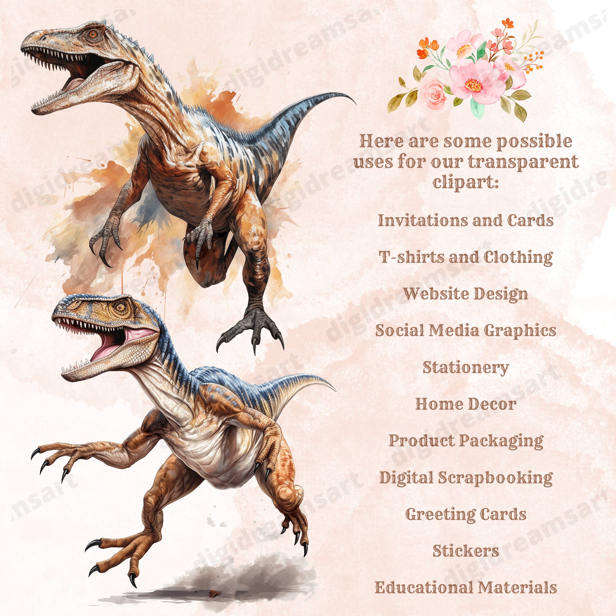 Dinosaurs Mega Bundle 50 PNG Clipart - Transparent PNG Collection ...