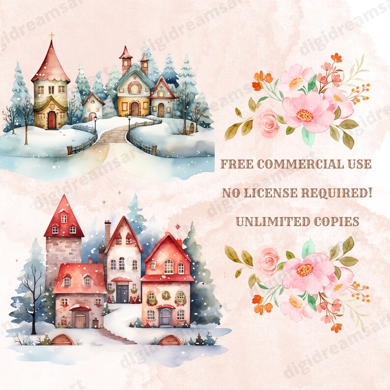 Santa's Village Design Bundle - PNG Transparent Clipart Collection ...