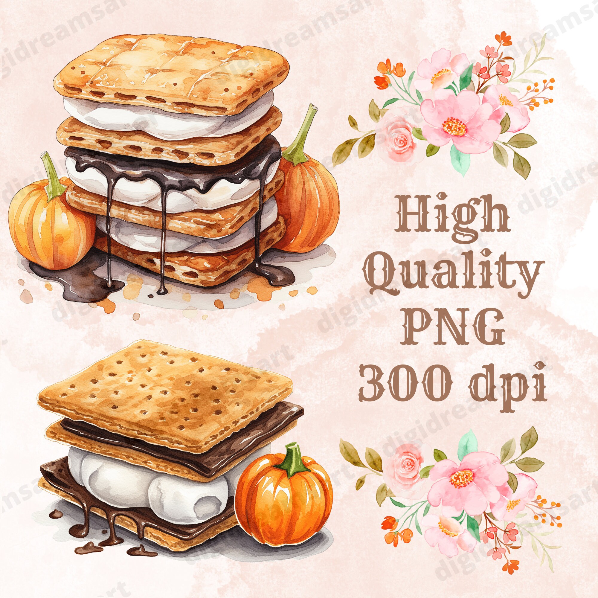 Halloween S'mores Clipart Bundle Transparent PNG - Etsy