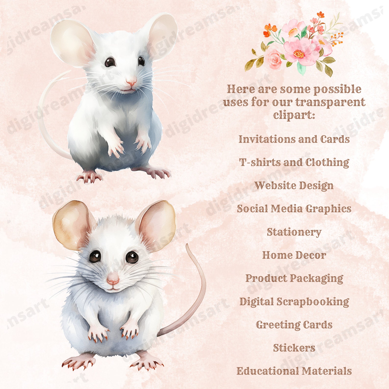 Cute Rodents Mega Bundle 50 PNG Clipart Transparent PNG - Etsy