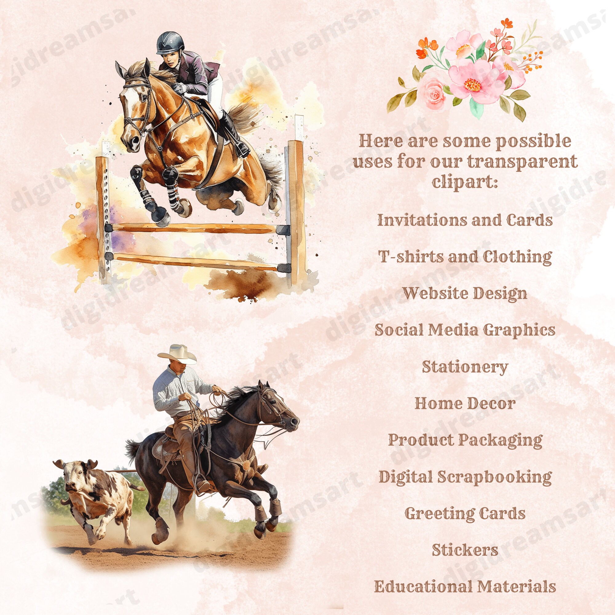 Equestrian Sports and Rodeo Mega Bundle 100 PNG Clipart Transparent PNG ...