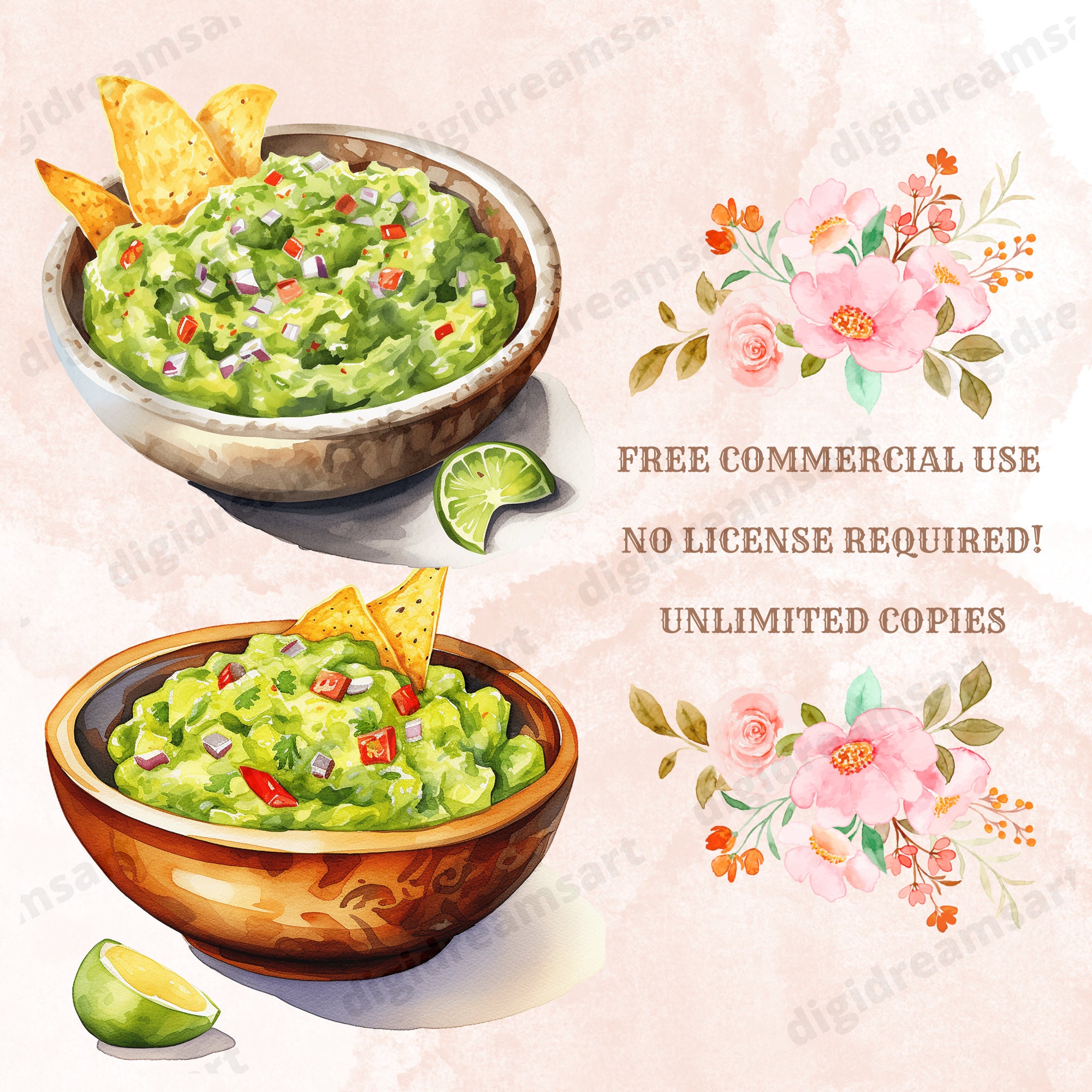Guacamole Design Bundle PNG Transparent Clipart Collection - Etsy