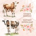Farm Cow Clipart Bundle - Transparent PNG Collection, Digital Prints ...