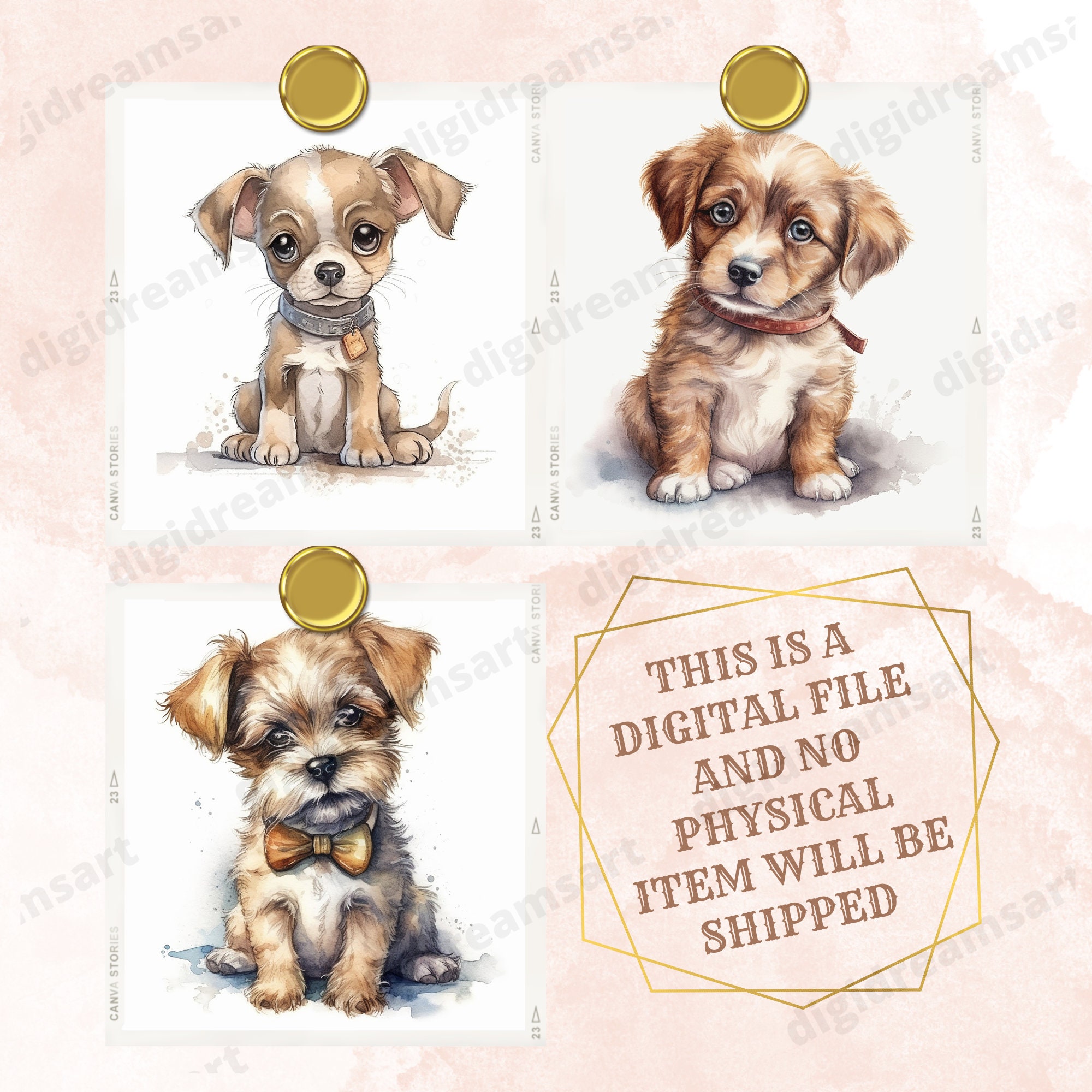 Cute Puppy Design Bundle: Cute Clipart Digital Prints and - Etsy