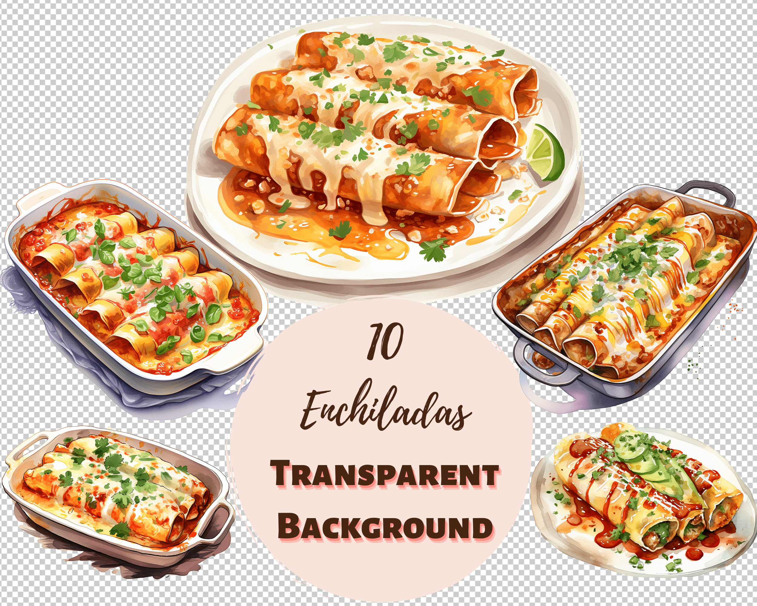 Enchiladas Design Bundle - PNG Transparent Clipart Collection ...
