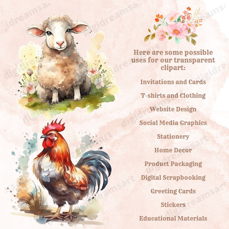 Funny Farm Clipart Bundle Transparent PNG Collection - Etsy