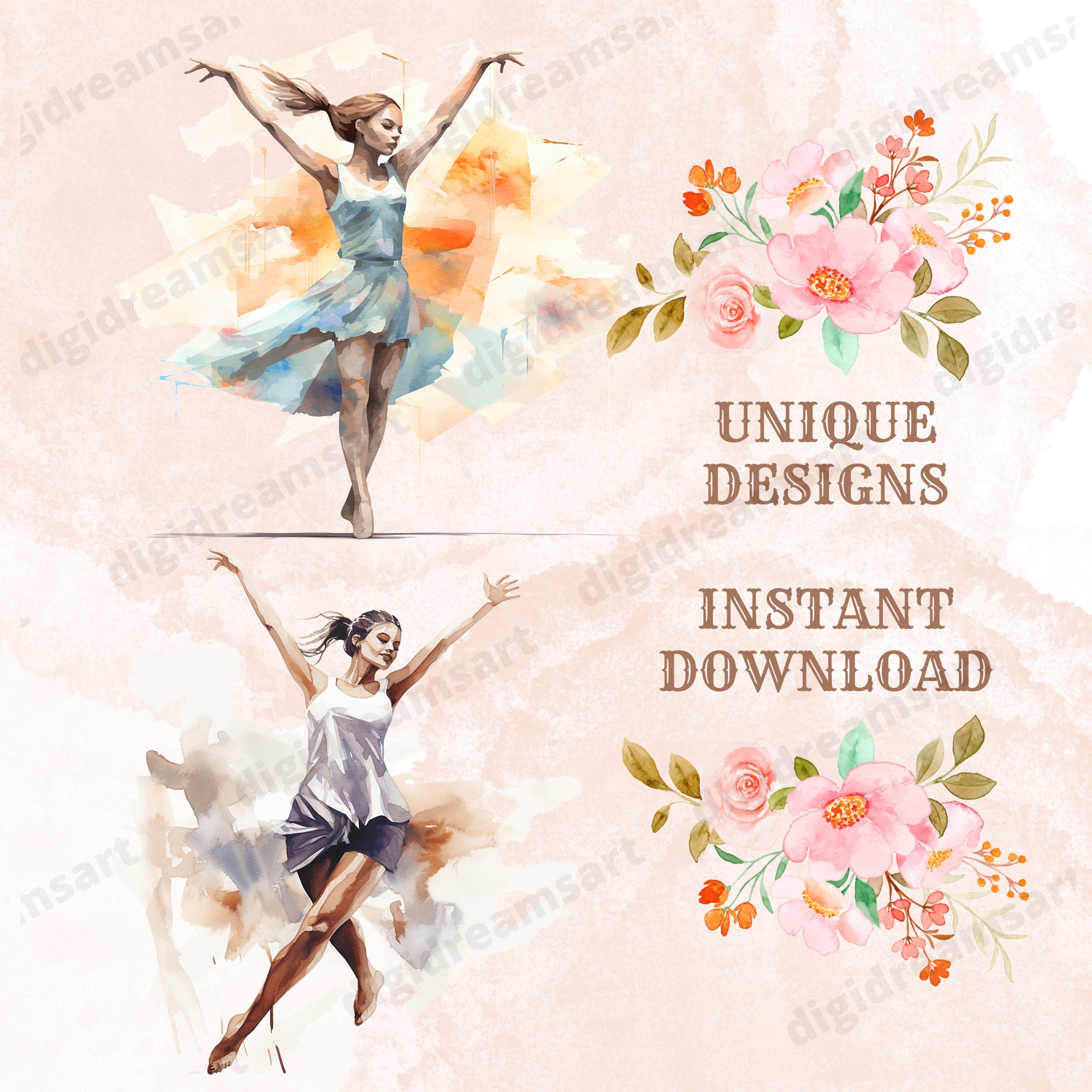 Contemporary Dance Clipart Bundle Transparent PNG - Etsy