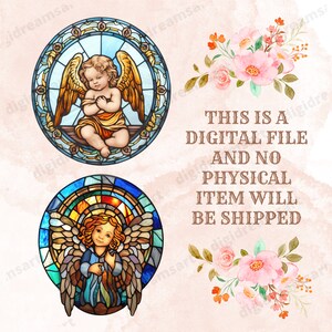 Baby Angel Stained Glass Bundle - Transparent PNG Collection, Digital ...