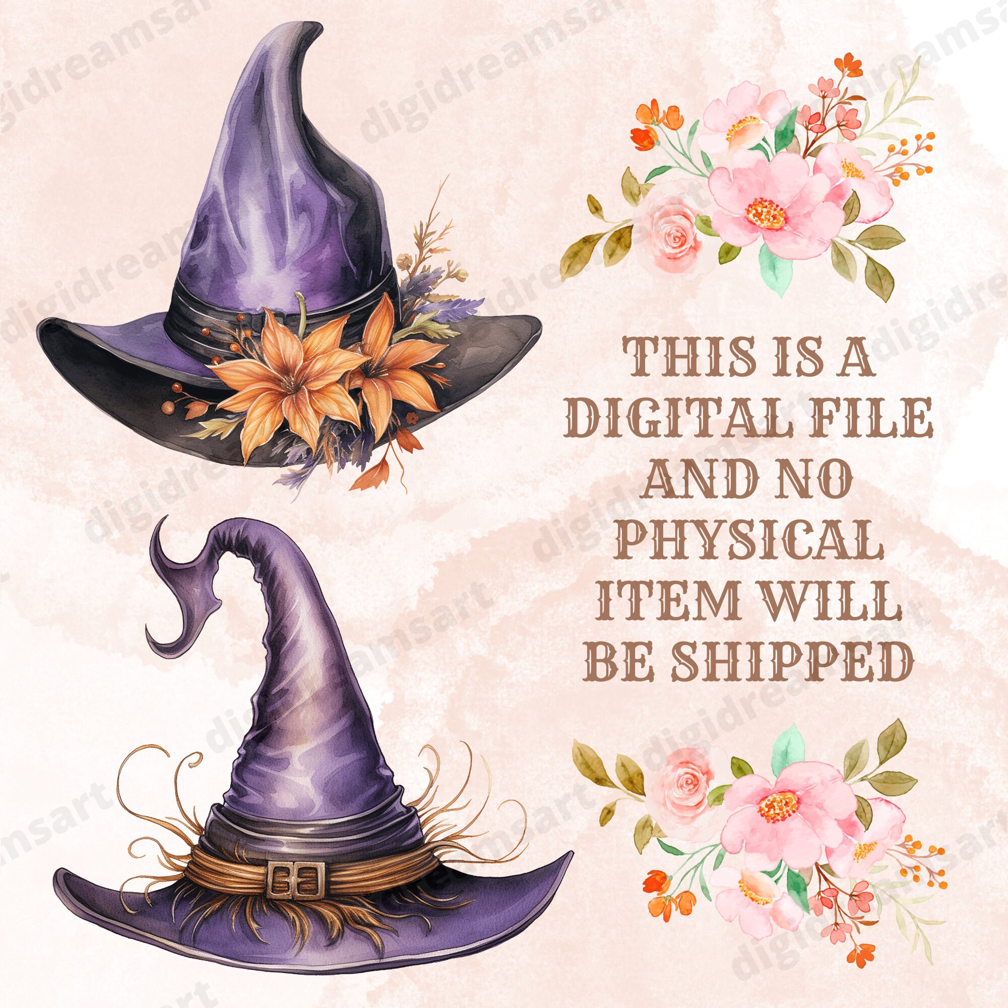 Halloween Witch's Hat Clipart Bundle Transparent PNG - Etsy