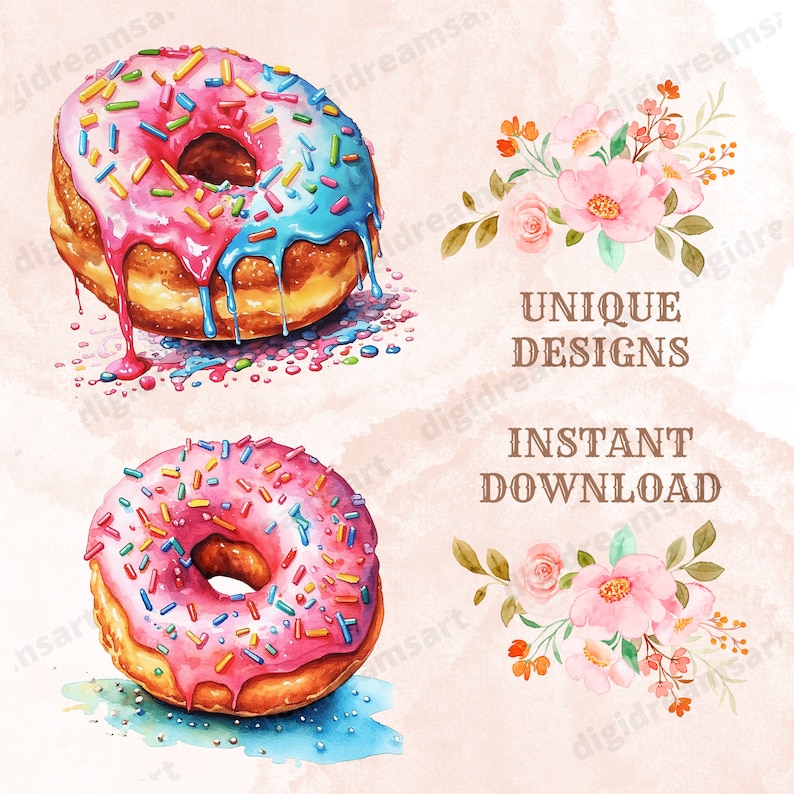 Doughnuts Design Bundle PNG Transparent Clipart Collection - Etsy