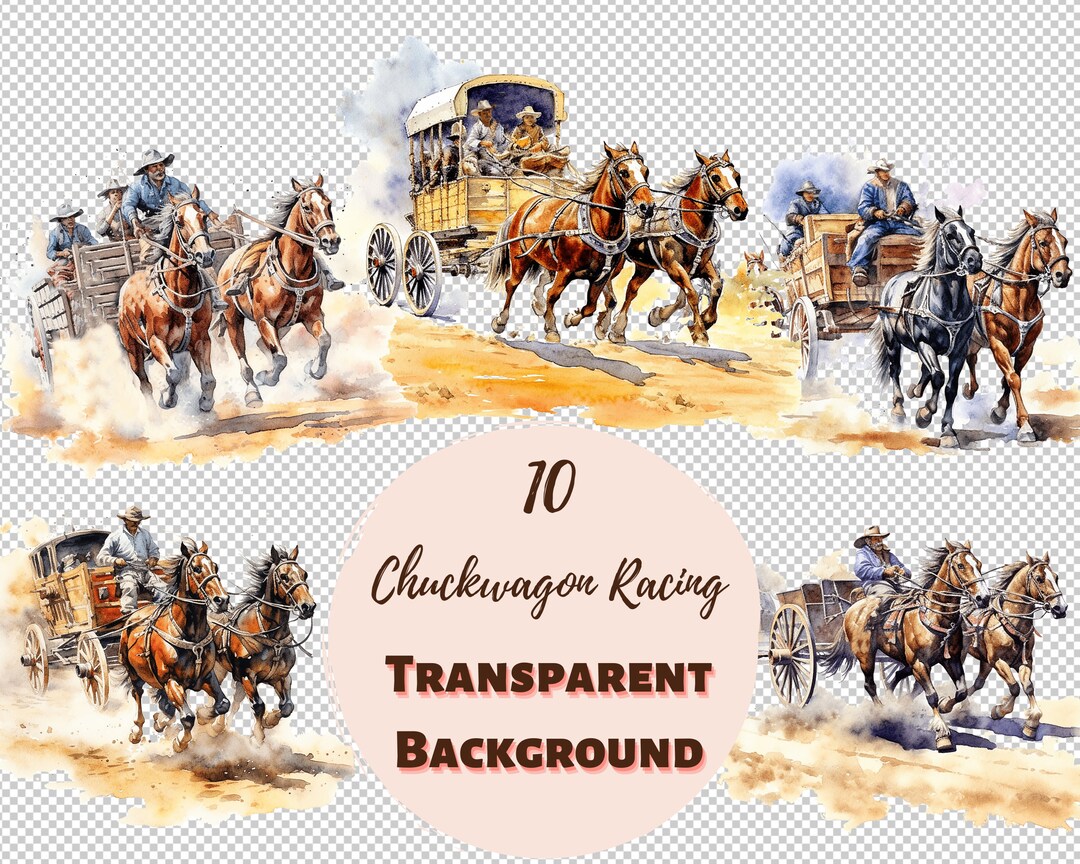 Chuckwagon Racing, Rodeo Cowboys Clipart Bundle Transparent PNG ...