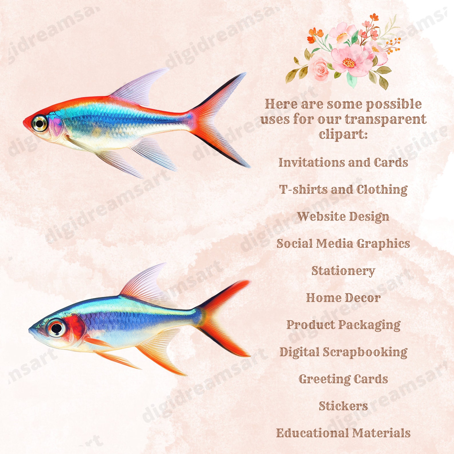 Pet Fish Mega Bundle 50 PNG Clipart Images - Transparent PNG Collection ...