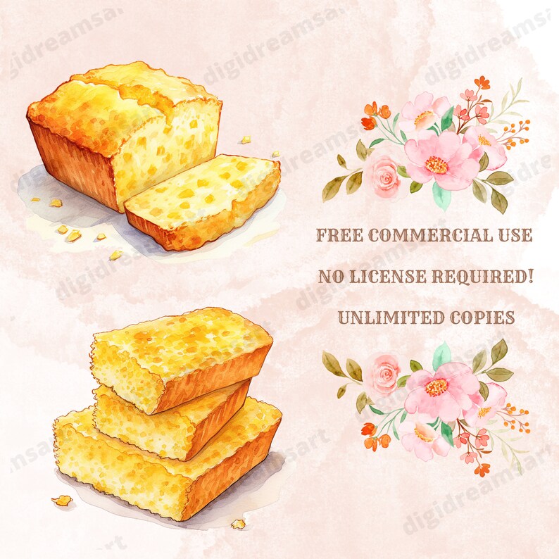 Cornbread Clipart Bundle – Watercolor PNG Graphics (digital Prints) - Etsy