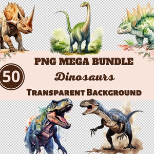 Dinosaurs Mega Bundle 50 PNG Clipart Transparent PNG Collection ...