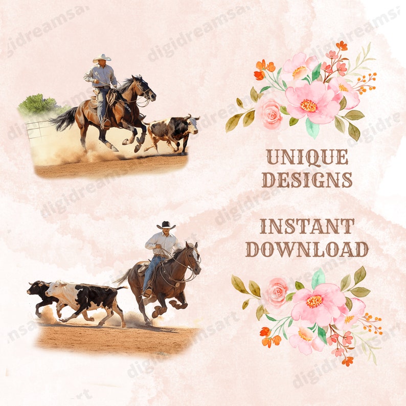 Western Cutting, Rodeo Clipart Bundle Transparent PNG Collection ...