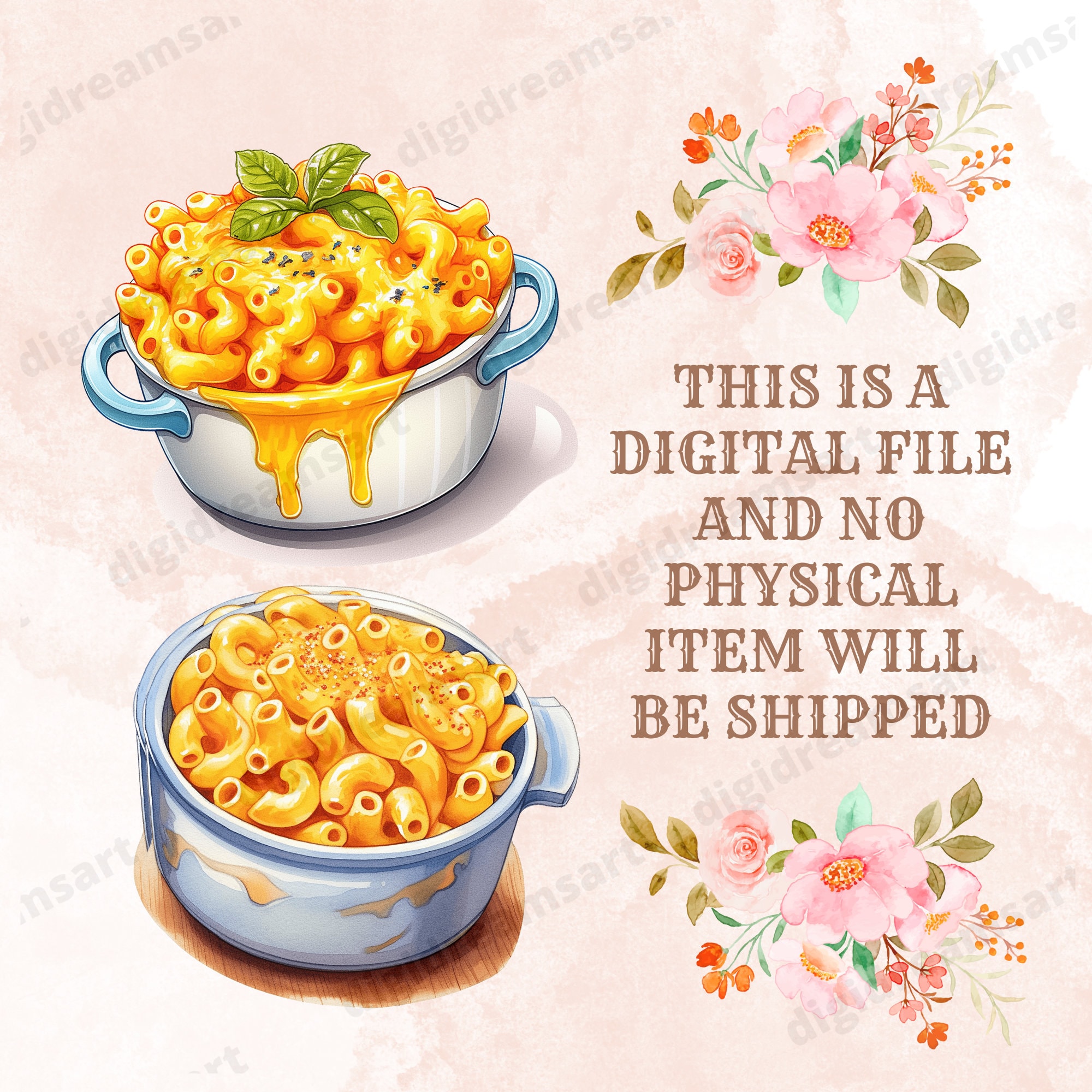 Mac and Cheese Clipart Bundle - Transparent PNG Collection, Watercolor ...