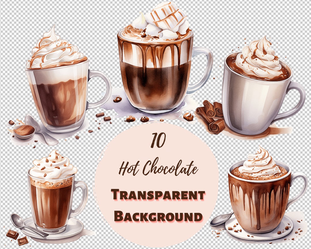 Hot Chocolate Watercolor Clipart – PNG Design Bundle (digital Download ...