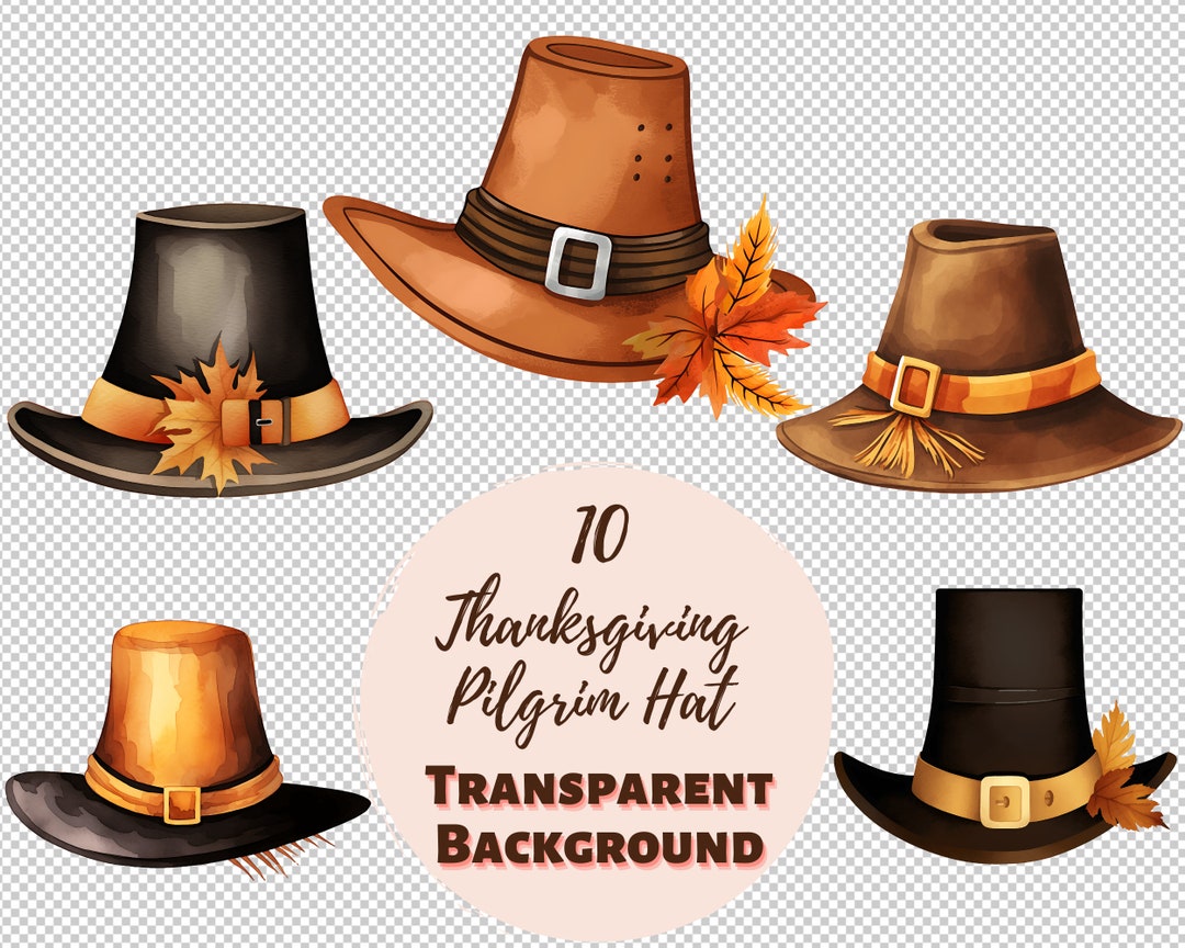 Thanksgiving Pilgrim Hat Design Bundle - PNG Transparent Clipart ...