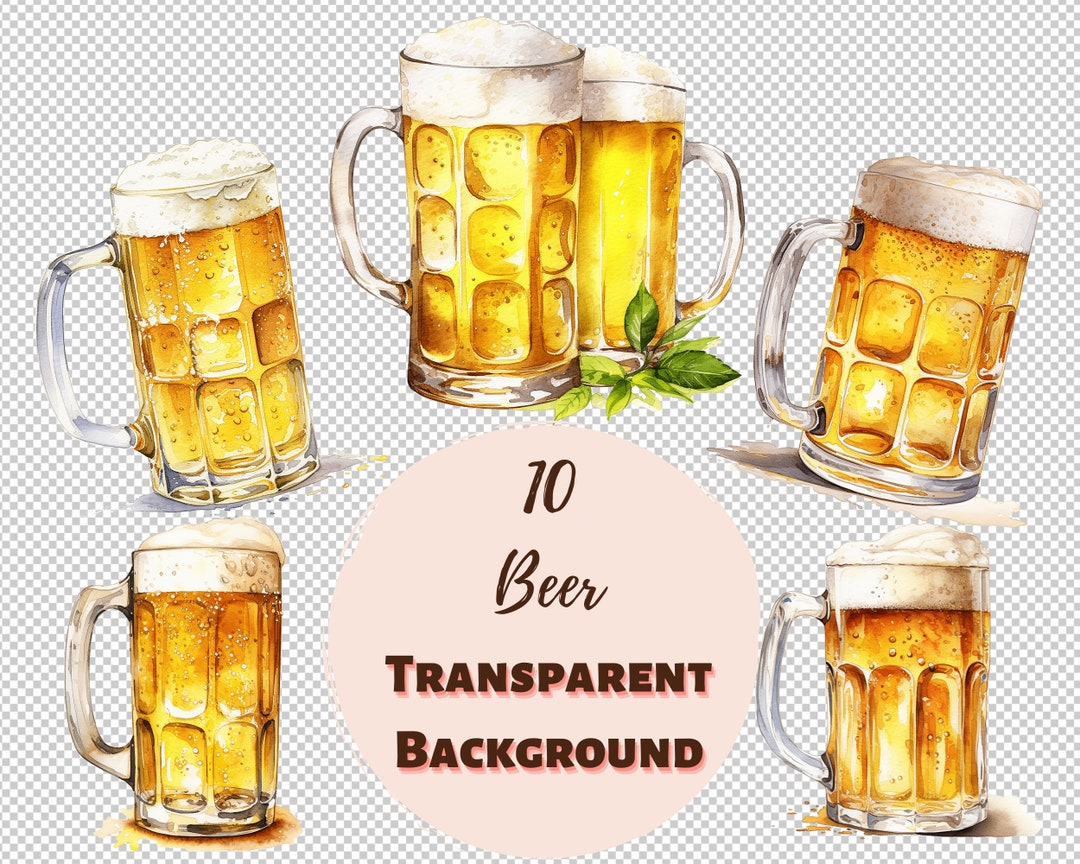 Beer Design Bundle - PNG Transparent Clipart Collection, Watercolor ...