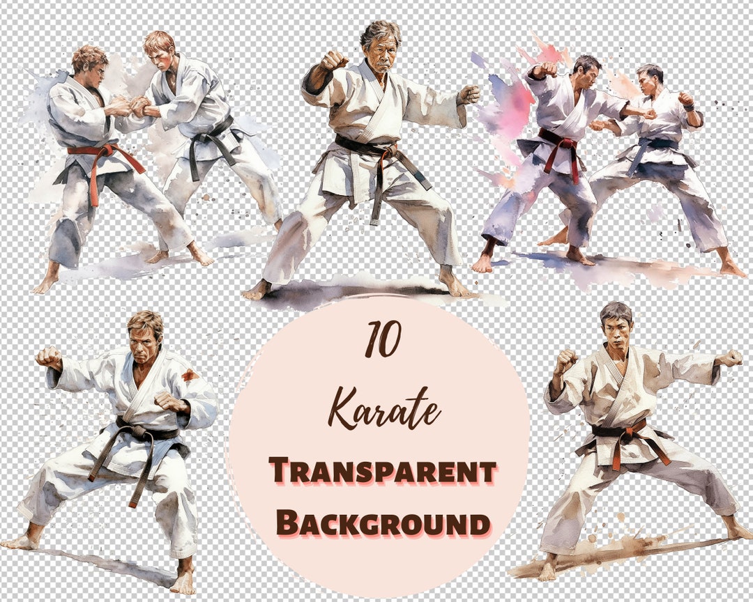 Karate Clipart Bundle - Transparent PNG Collection, Digital Prints ...
