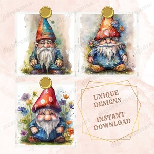 Your Crafts With Our Cute Gnome Design Bundle: Clipart, Digital Prints ...